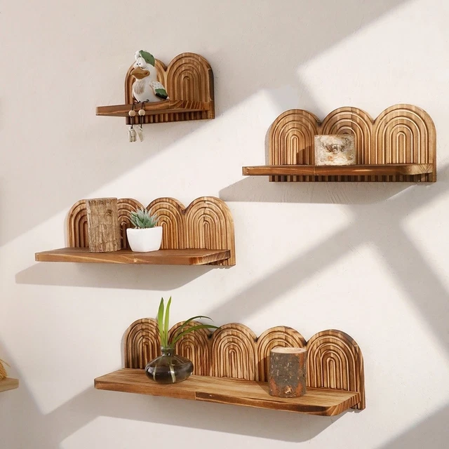 WALL MOUNTED ARCHED Wall Shelves Decorative Storage Racks Living Room ...