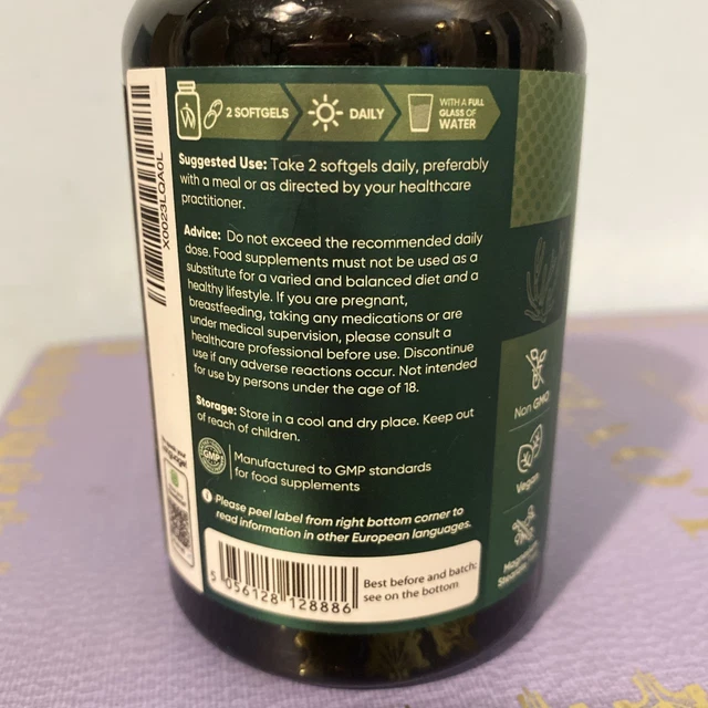 VEGAN OMEGA-3 ALGAL oil 2000mg 90 Softgels - EPA & DHA - Heart & Brain ...