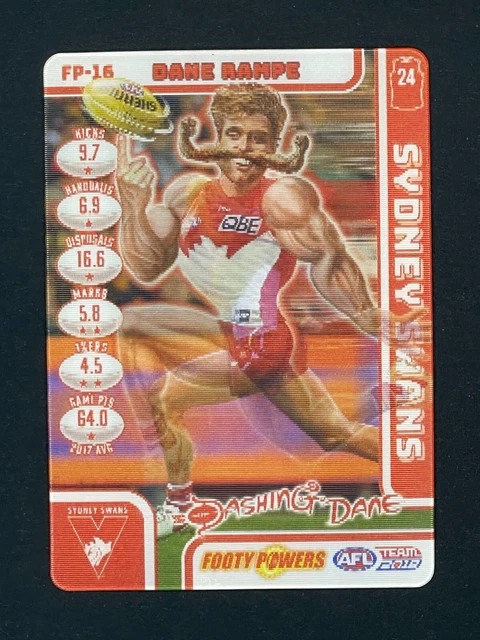 2018 AFL TEAMCOACH Footy Powers Dean Rampe Sydney Swans FP-16 EUR 0,74 ...