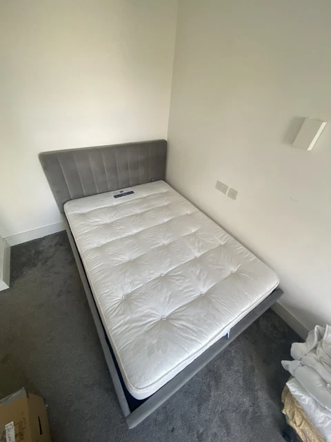 HABITAT PANDORA DOUBLE Ottoman Bed Frame & Silentnight Double Mattress ...