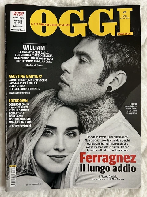 OGGI 2024 9.FEDEZ e Chiara Ferragni,Carla Signoris,Jessica Chastain,Carlo III EUR 19,99 ...