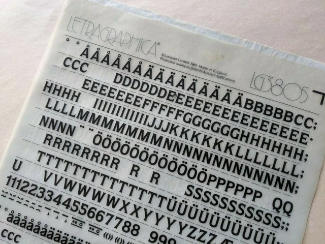 LETRAGRAPHICA LETRASET 36PT ITC Quorum Bold Font Typography Transfer ...