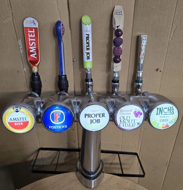 5 WAY BEER Pump/ Beer Font / Pub / Bar /Mancave/Amstel/inchs/Old mout ...