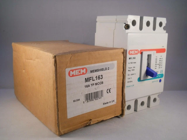 MEM MCCB 16 Amp Triple Pole 16A 3 Phase Breaker Bill TLF163 Memshield 2 ...