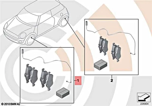 GENUINE MINI COOPER R52 R53 Coop.S JCW GP Brake pads VALUE LINE ...
