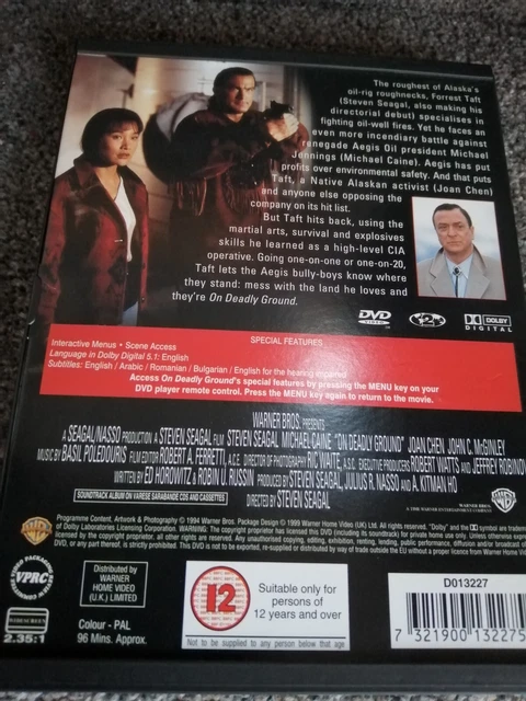 ON DEADLY GROUND DVD (1999) Michael Caine, Seagal region 2 pal EUR 17 ...