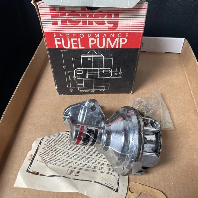 🔧 NOS HOLLEY 12-835 Mechanical Fuel Pump Triple Chrome, B.B. Chevy ...