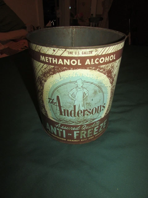 VINTAGE 1950'S ANDERSONS Methanol Anti-Freeze Can, Gallon, Maumee,Ohio ...