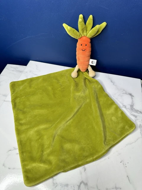 JELLYCAT VIVACIOUS CARROT Soother Blanket Blankie Soft Toy green ...