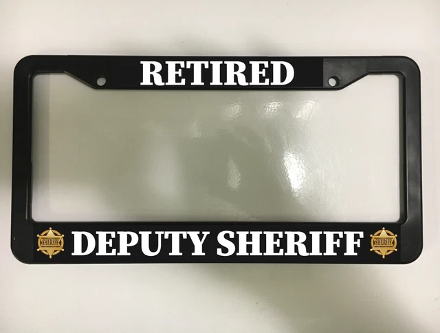 RETIRED DEPUTY SHERIFF POLICE LAW ENFORCEMENT COP Black License Plate ...