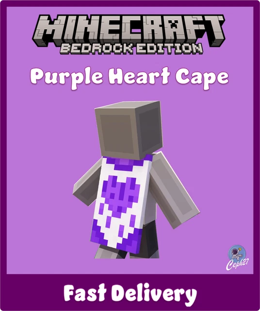 MINECRAFT - PURPLE Heart Twitch Cape Code - Bedrock Edition - All ...