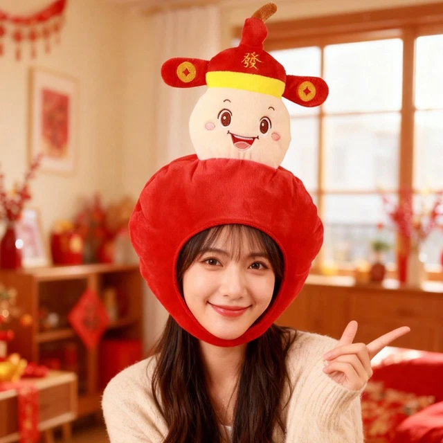 GOD OF WEALTH Gourd Plush Hat Costume Accessories for Carnival Spring ...