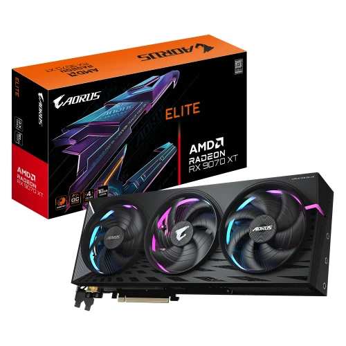 GIGABYTE AMD RADEON RX 9070 XT AORUS ELITE 16 GB Graphics card, GDDR6 ...
