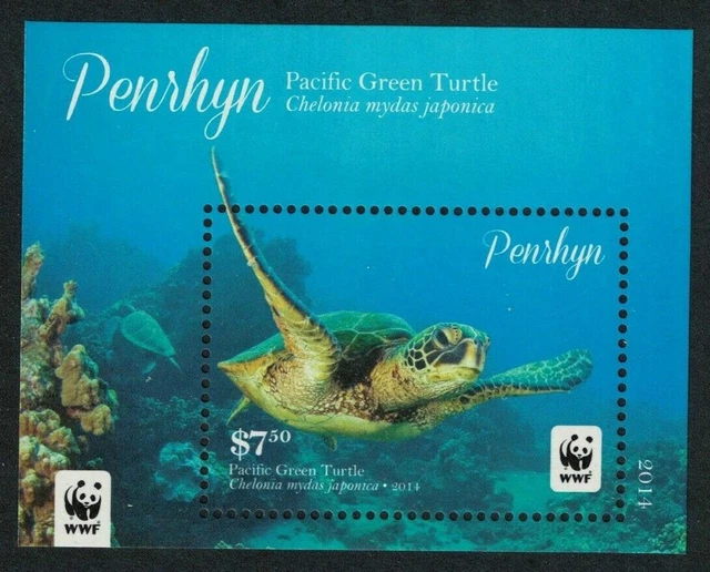 PENRHYN 2014 - WWF Pacific Green Turtle - Miniature Sheet - MNH EUR 4 ...