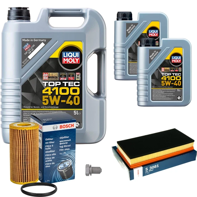 BOSCH INSPECTION SET 7 L Huile Liqui Moly Top Tec 4100 5W-40 pour VW New Beetle EUR 121,40 ...