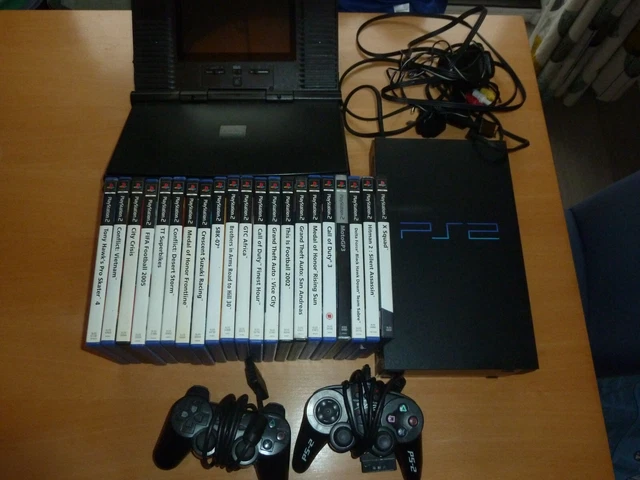 SONY PLAYSTATION PS2 Console Joytech 7.2" Portable TFT Monitor & 21 ...