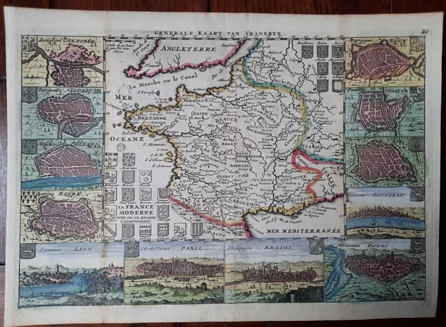 CARTE DE FRANCE - Ratelband - 1747 - (Daniel de la Feuille ) - Paris ...