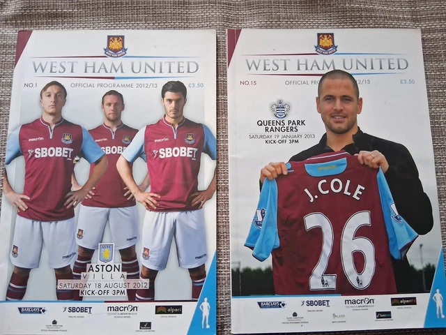 4 WEST HAM football programmes 2012/2013 £1.13 - PicClick UK