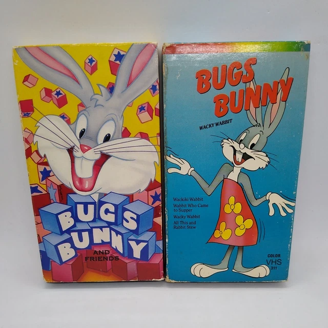 Bugs Bunny And Friends Wacky Wabbit Vhs Lot De 2 Dessins Animés Vintage