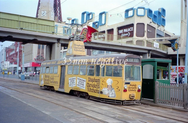BLACKPOOL TRANSPORT OMO TRAM 10 TOWER 1992 35mm NEGATIVE+COPYRIGHT £2. ...