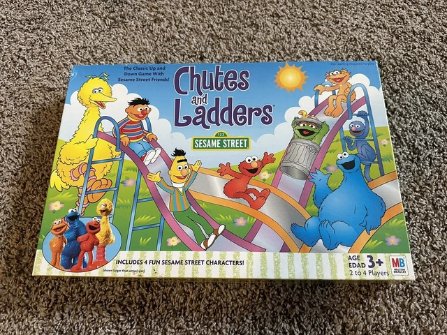 SESAME STREET CHUTES And Ladders COMPLETE Board Game Milton Bradley ...