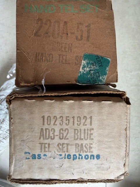BELL SYSTEM WESTERN Electric Trimline Desktop Blue Base / Green Handset ...