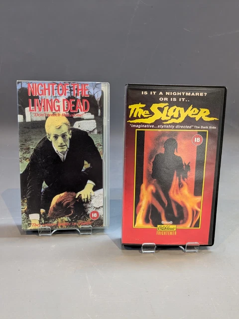 2 X VHS Slasher Zombie Film Tapes 18 The Slayer & Night of the Living ...