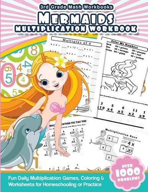 3RD GRADE MATH Workbooks Mermaids Multiplication Workbook: Fun Daily ...