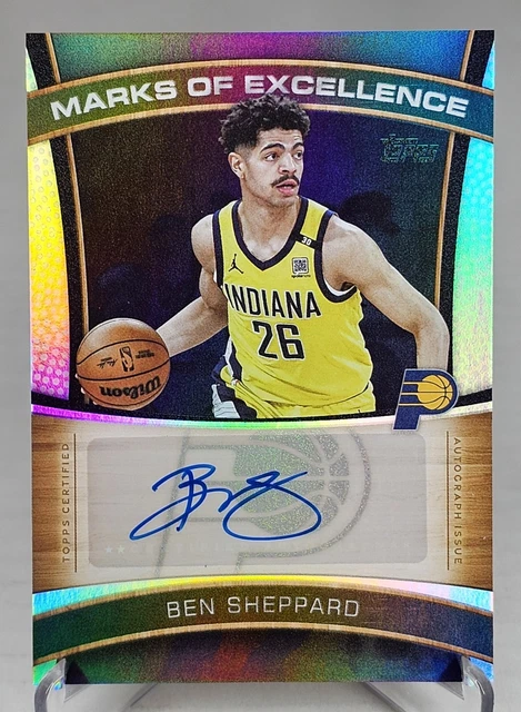 2025-26 TOPPS BASKETBALL Ben Sheppard Marks of Excellence Auto Pacers # ...
