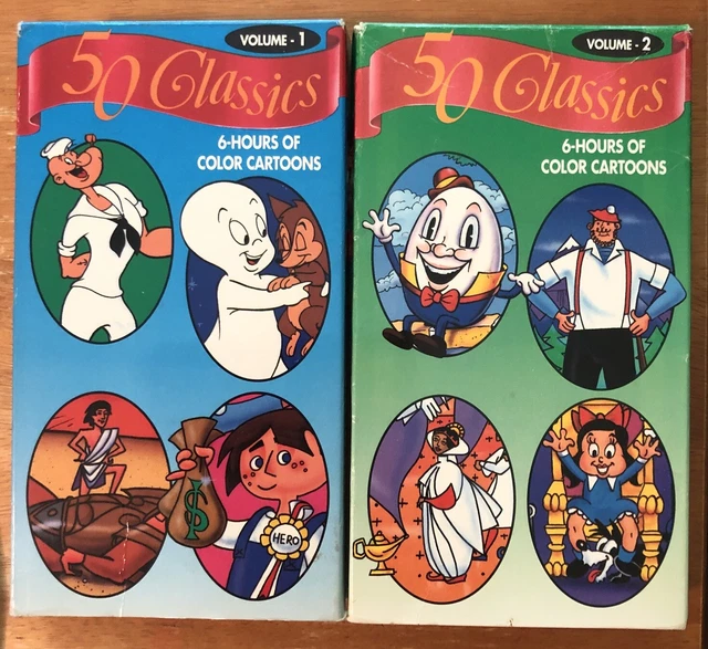 50 CLASSICS, VOL. 1 & 2 (VHS) 6 Hours of Color Cartoons Animated £11.00 ...