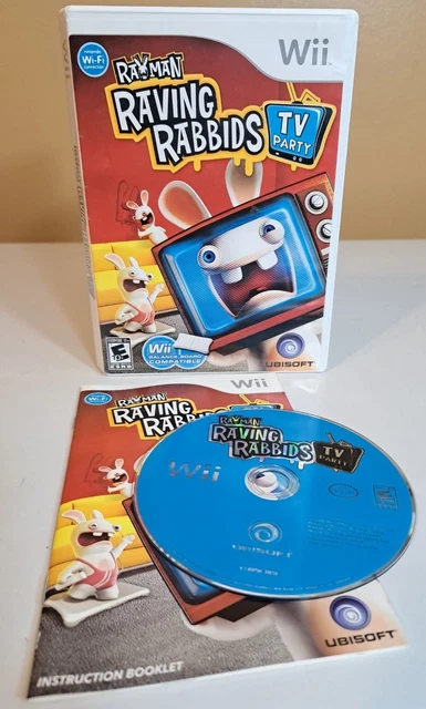 RAYMAN RAVING RABBIDS: TV Party (Nintendo Wii, 2008) Complete w/ Manual ...