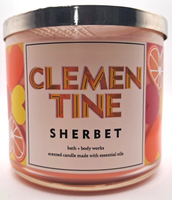 BATH & BODY Works Clementine Sherbet 3 Wick Candle NEW £20.58 - PicClick UK