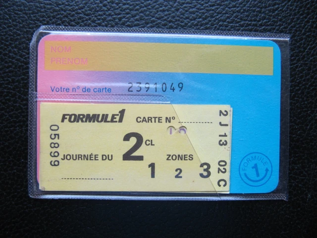 SNCF RATP SPECIAL edition billet ticket plus case for F 1 Formula One ...