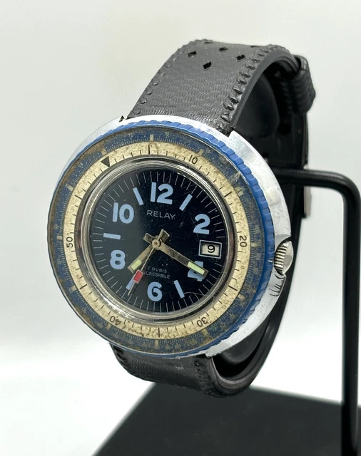 VINTAGE VERY RARE Relay Diver Watch, 44mm, Winding Of Collection EUR 75 ...