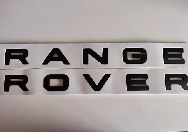 GENUINE MATTE BLACK Range Rover Bonnet/Tailgate Script Badges, Adhesive ...