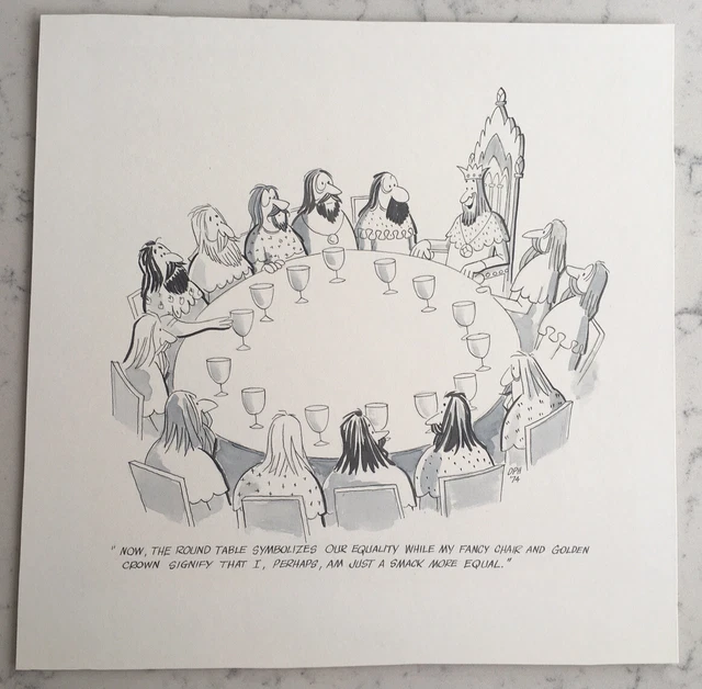 ORIGINAL CARTOON COMIC Strip Illustration Art Signed Dph King Arthur ...