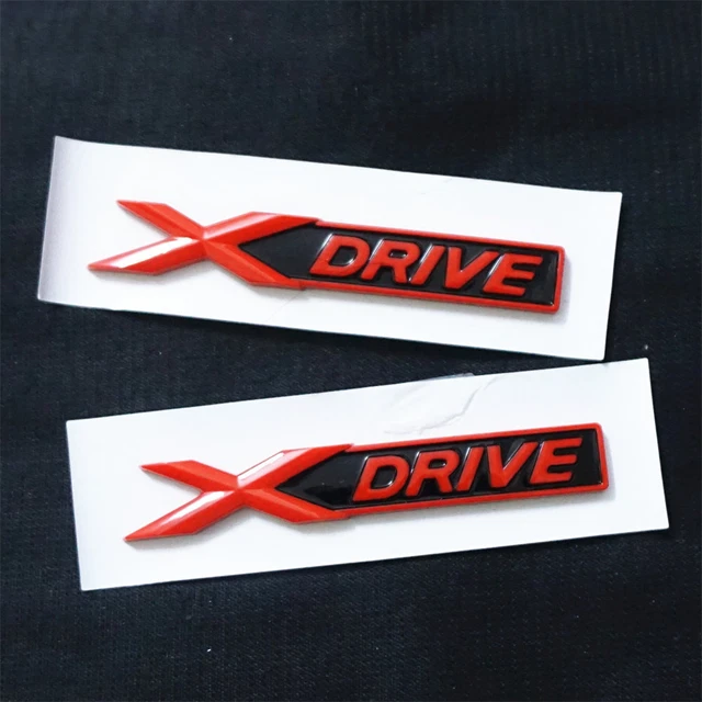 2X RED GLOSSY XDRIVE Plastic Emblem Decal StickerBadge GT Vehicle ...