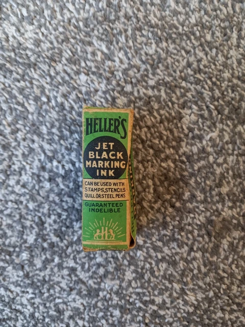 VINTAGE HELLERS JET black marking ink in Box £9.71 - PicClick UK