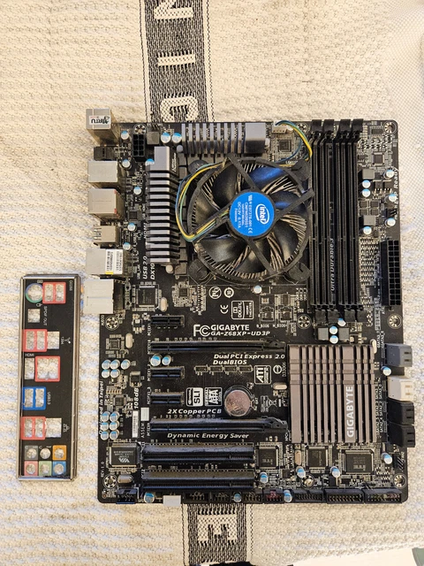MOTHERBOARD GIGABYTE GA-Z68XP-UD3P + CPU Intel i7-3770k + I/O Shield + Cooler £47.00 - PicClick UK