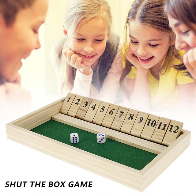 SHUT THE BOX Game Wooden Board Number Drinking Dice Toy Family ...