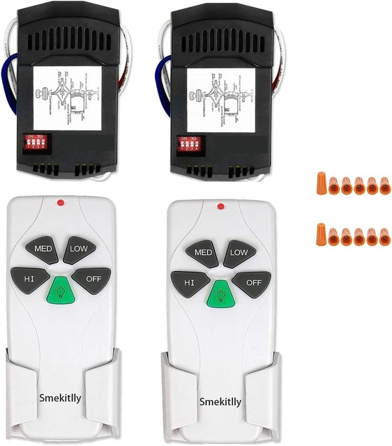 2-PACK UNIVERSAL CEILING Fan Remote Control Kit with Light Dimmer $51. ...