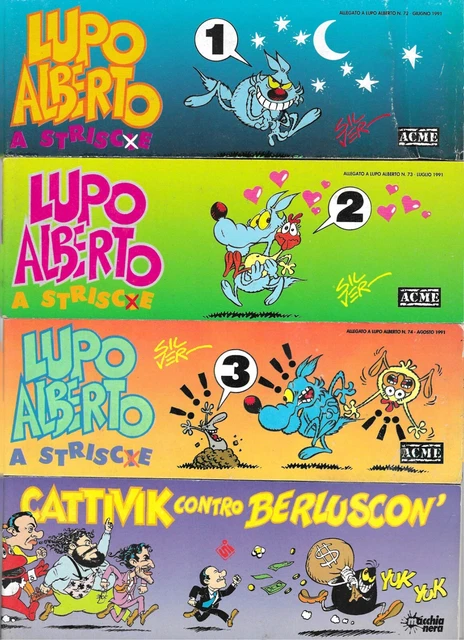 LUPO ALBERTO A strisce 1,2,3 + Cattivik contro Berlusconi EUR 10,00 ...