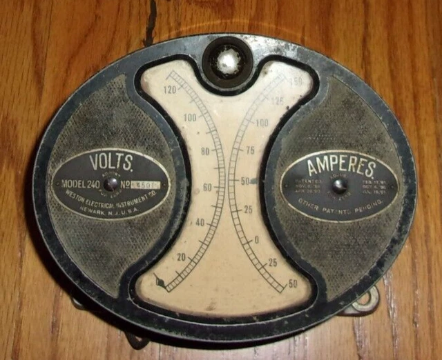 ANTIQUE EARLY 1900S Weston Electrical Instrument Car Volt Amp Meter ...