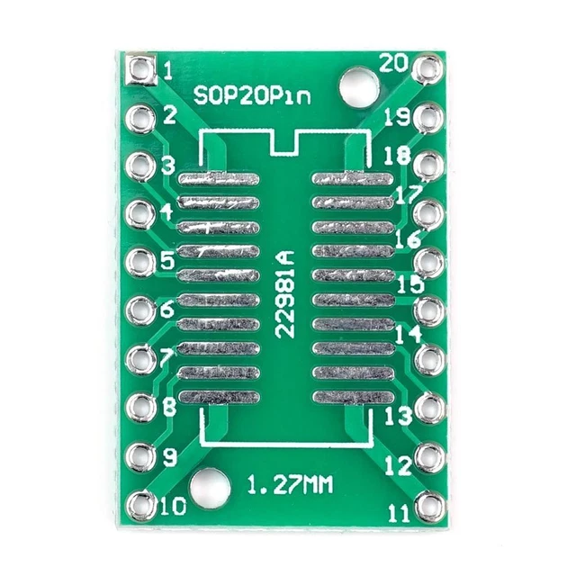 BERRYBASE SMD BREAKOUT Adaptateur pour SOP20/SSOP20/TSSOP20, 20 Pin, 0 ...