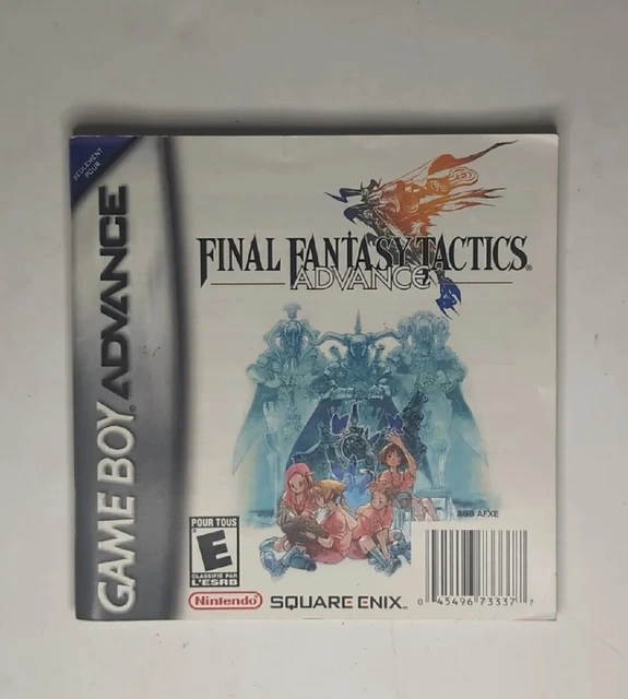 FINAL FANTASY TACTICS Advance (Nintendo GBA, 2003) Manual Only French ...