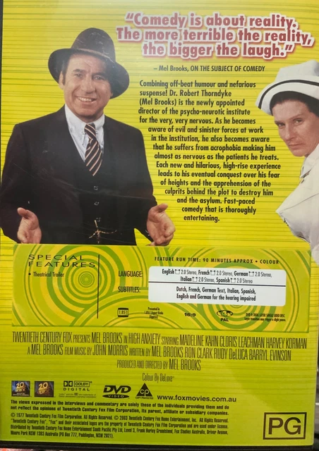 HIGH ANXIETY REGION 4 DVD (70s / 1977 Mel Brooks mystery comedy movie ...