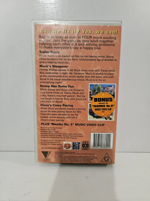ABC FOR KIDS ~ BOB The Builder 'TRAILER TRAVIS' 2002 Video VHS Pal TAPE ...