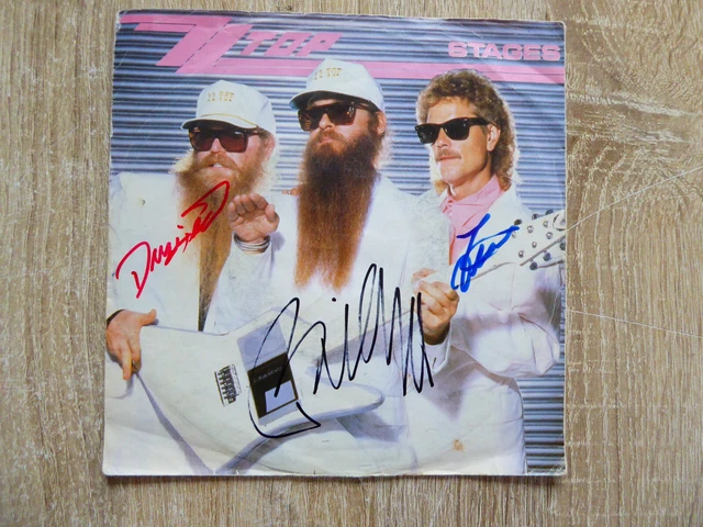 7& ZZ TOP Stages / Hi Fi Mama signed by the whole band Autogramm Single ...
