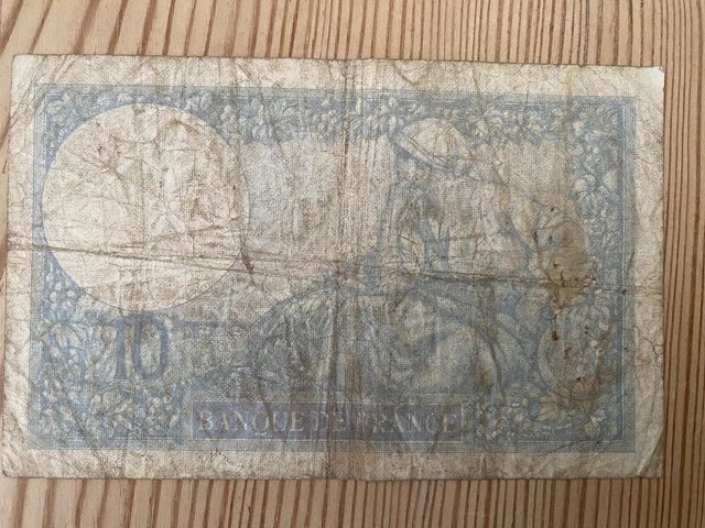 10 FRANCS DIX note 1939 Banque De France Vintage Banknote rare pre-WW2 ...