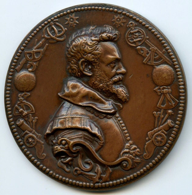 BELGIQUE SIMON STEVIN Mathématicien Flamand Médaille De Bronze 68Mm ...